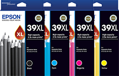 Epson 4 x 39XL - High Capacity - Ink Cartridges 1 x Black, 1 x Cyan, 1 ...